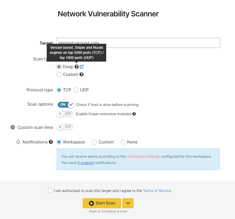 How to configure the Network Vulnerability Scanner